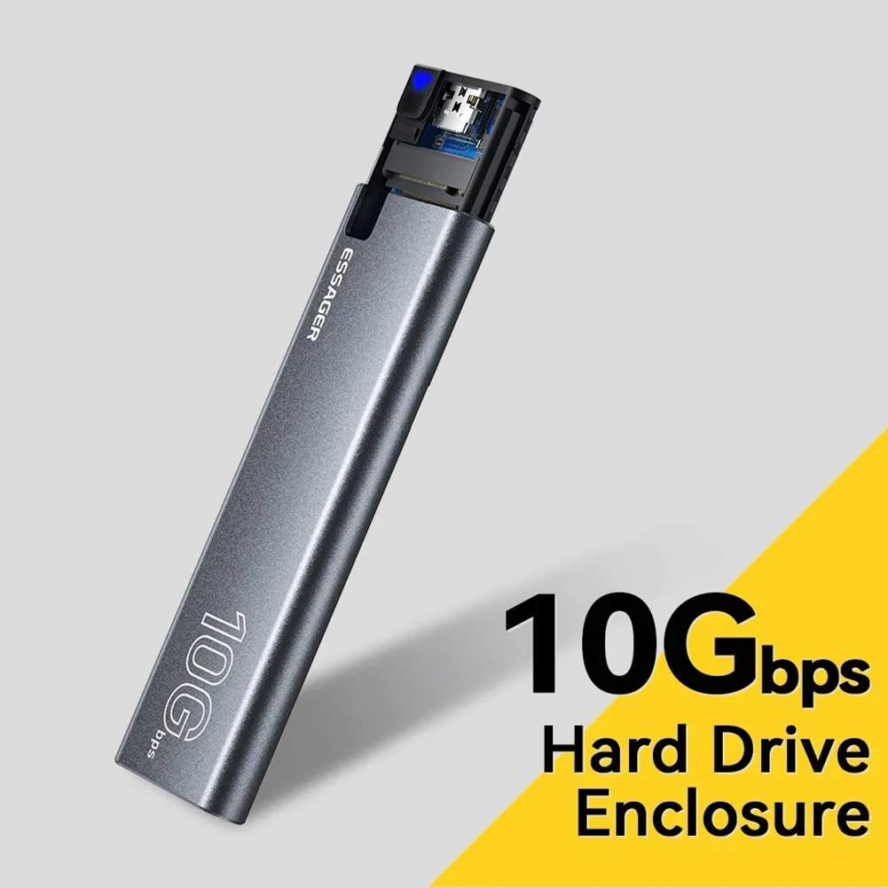 Aluminum M.2 NVMe SSD Enclosure USB-C 3.2 Gen2 10Gb/s Tool-Free SSD ...
