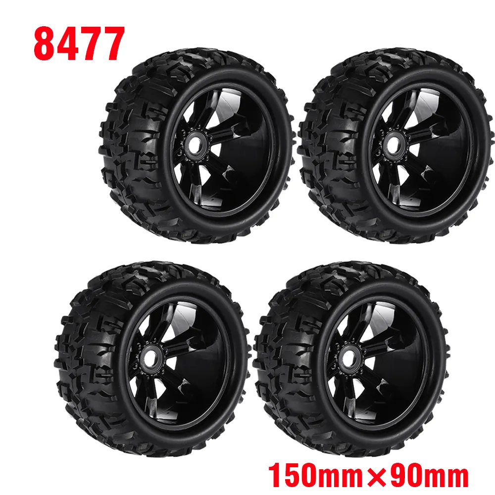 1/8 RC Truck Rubber Tires Wheels for HSP ZD Traxxas Maxx Tmaxx E-Revo ...