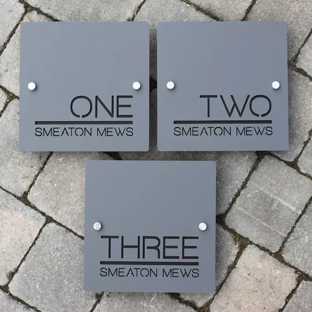 Custom 3D Laser Cut House Number Modern Design, Matte Black/White ...