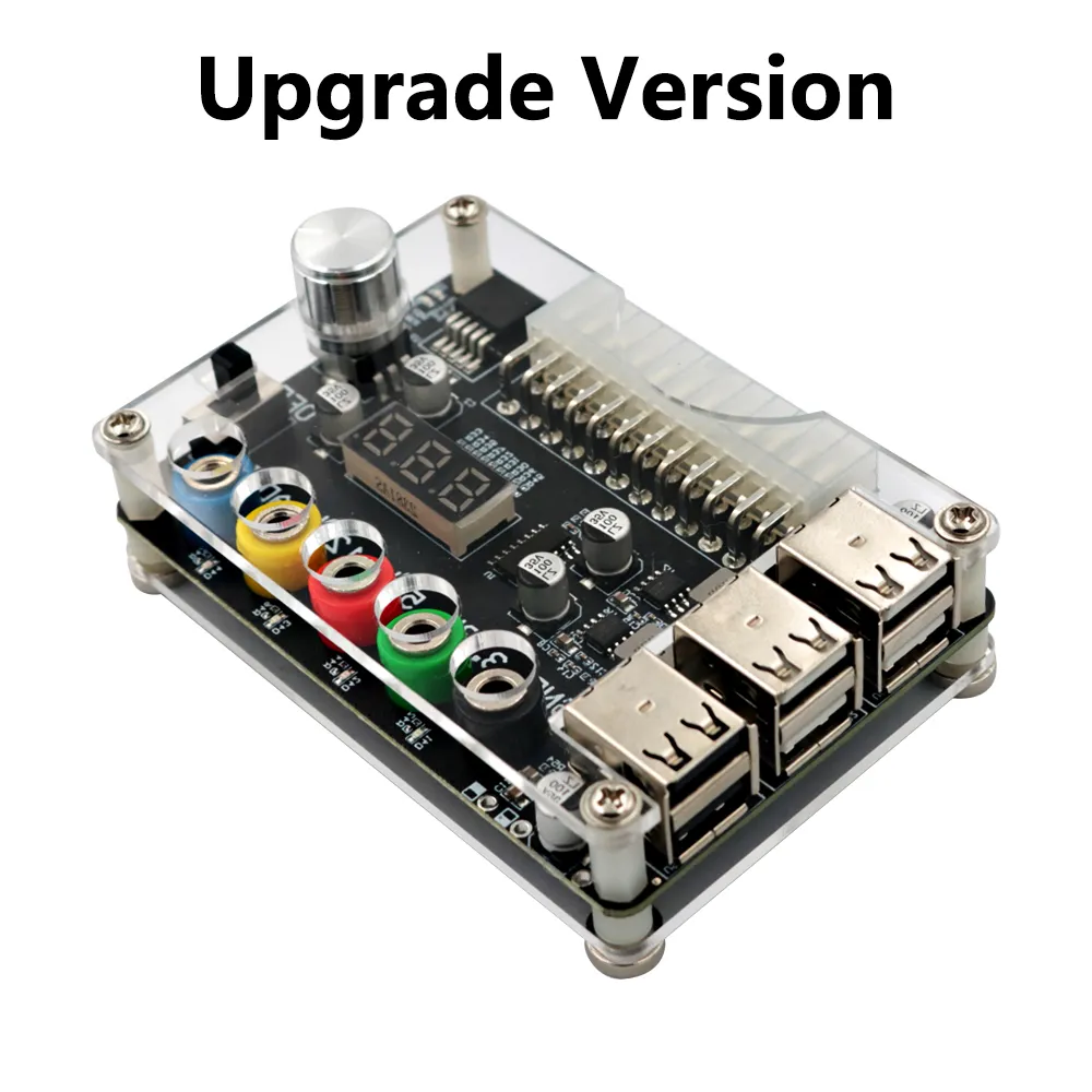 24Pin ATX Breakout Board Power Module Adapter Adjustable Voltage Knob 6 ...