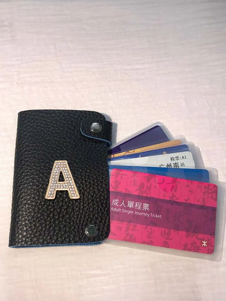 DHgate.com:Trendy PU Personalized Name Card Holder with Solid Charm ...
