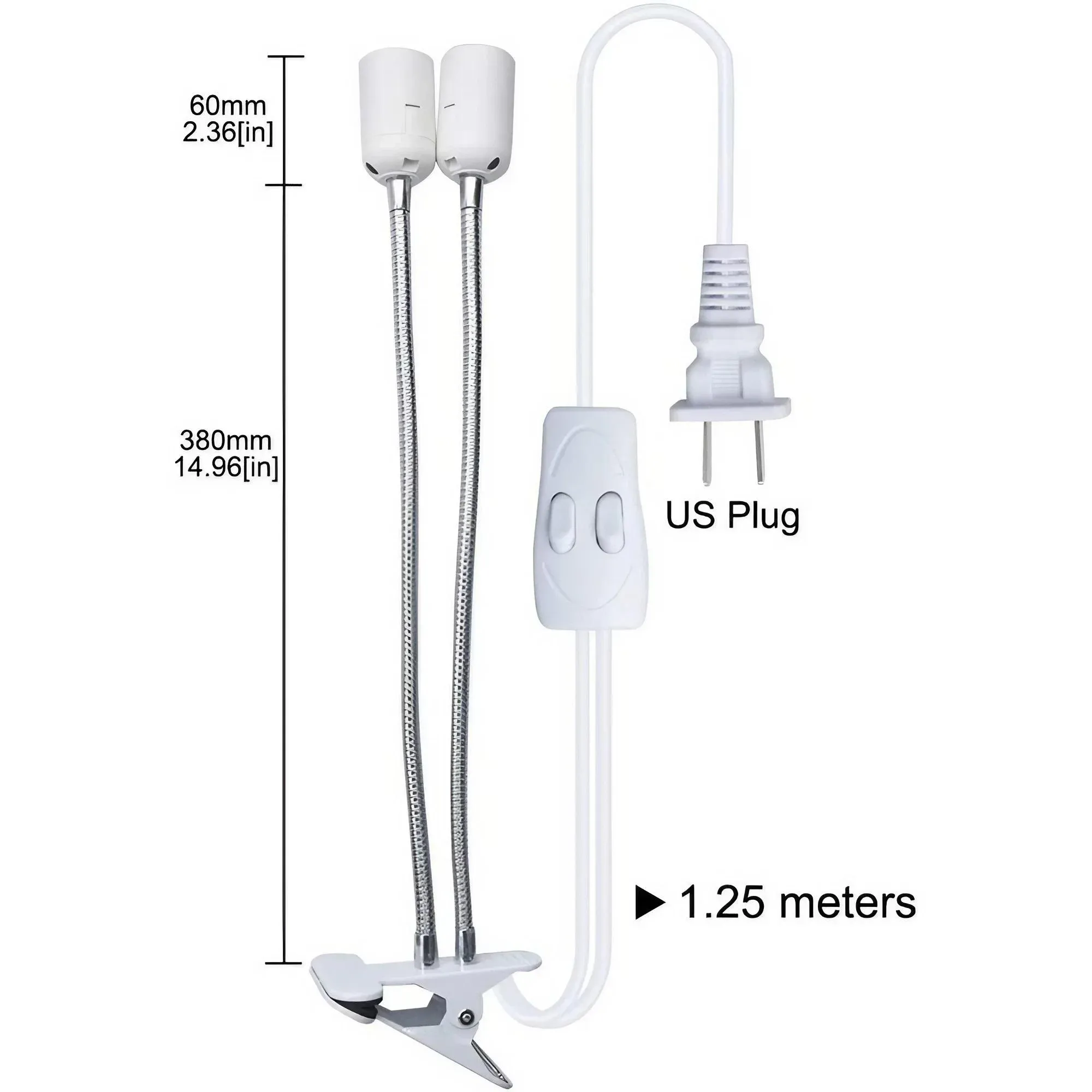 STONEGO 2-in-1 E27 LED Bulb Socket Splitter, Adjustable Rotatable Lamp ...