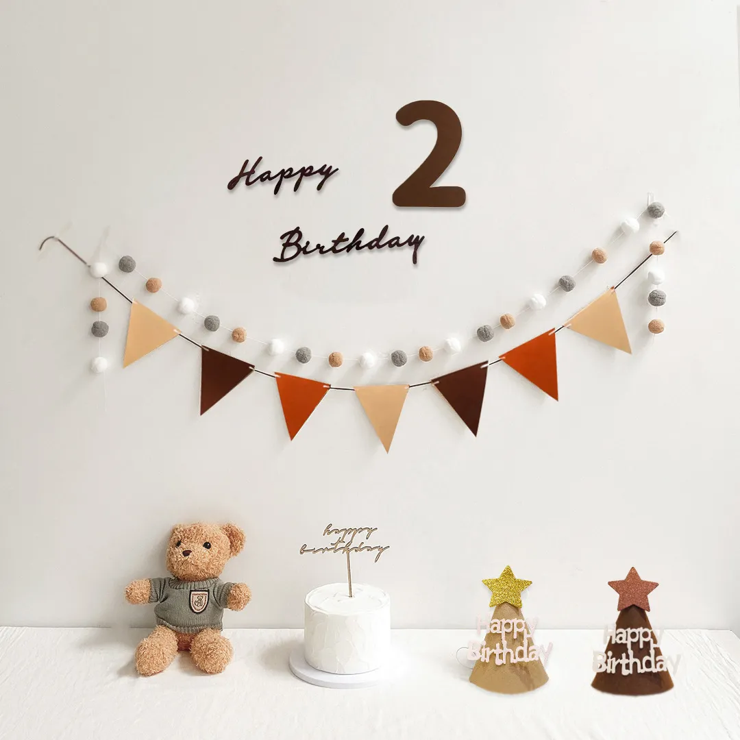 DHgate.com:Felt Fabric Birthday Banner Garland, Number Wall Stickers ...