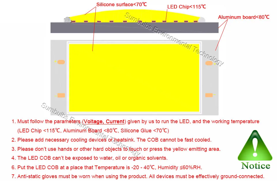 DHgate.com:69x69mm 30W Super Bright Square COB LED Chip Warm White DC36 ...