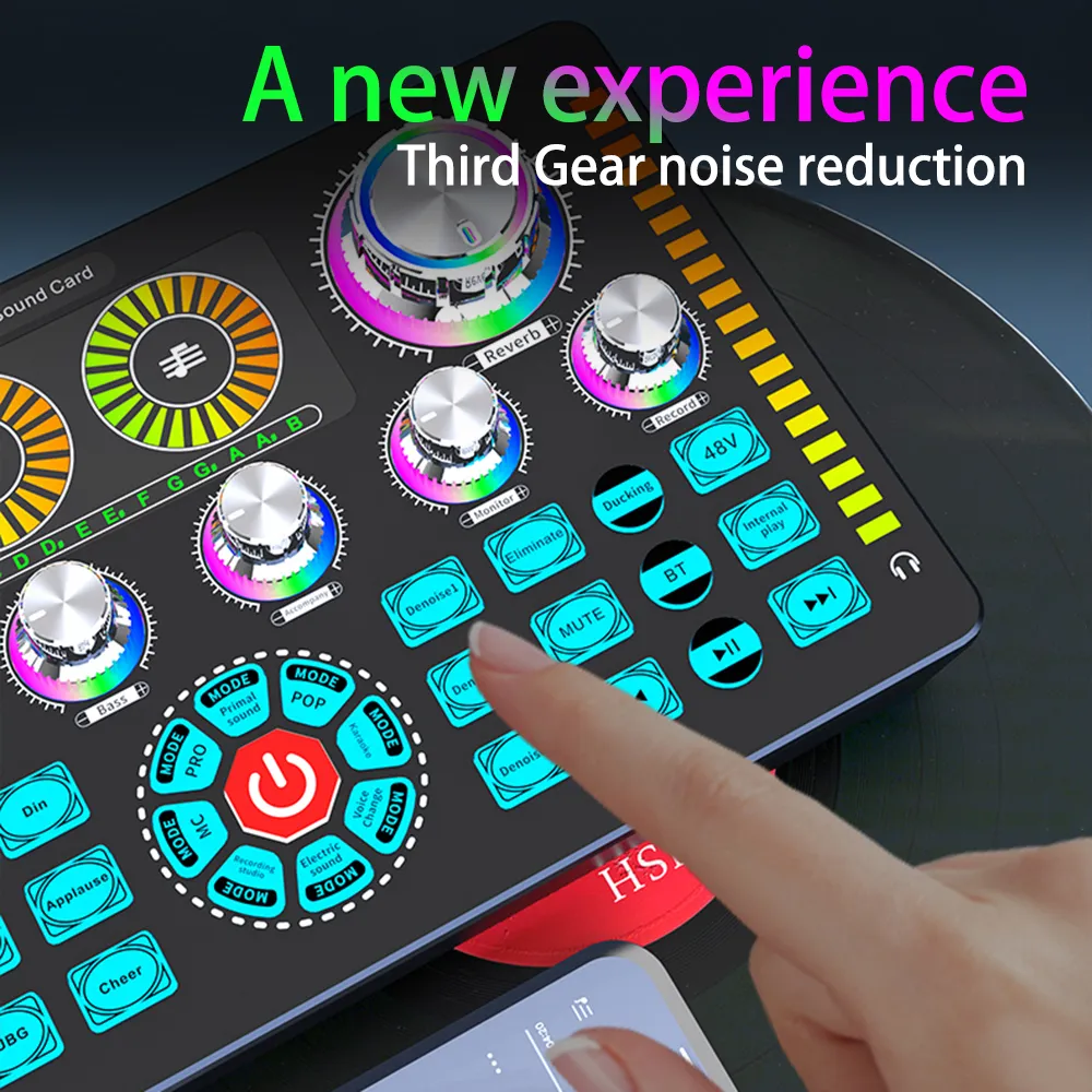 Professional Portable Bluetooth Sound Card for Karaoke, Podcast, Home ...