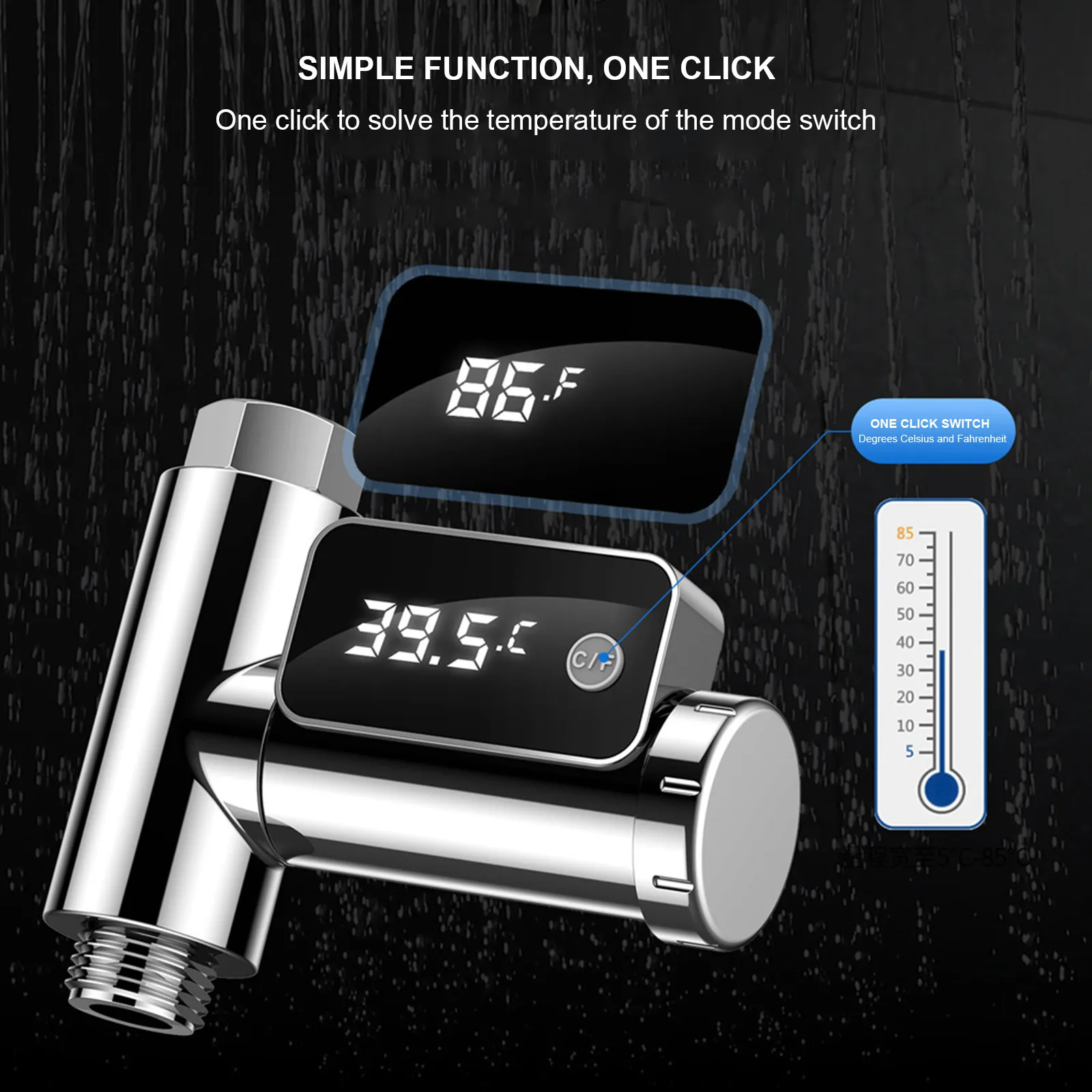Smart LED Water pc temperature monitoring for Shower,...