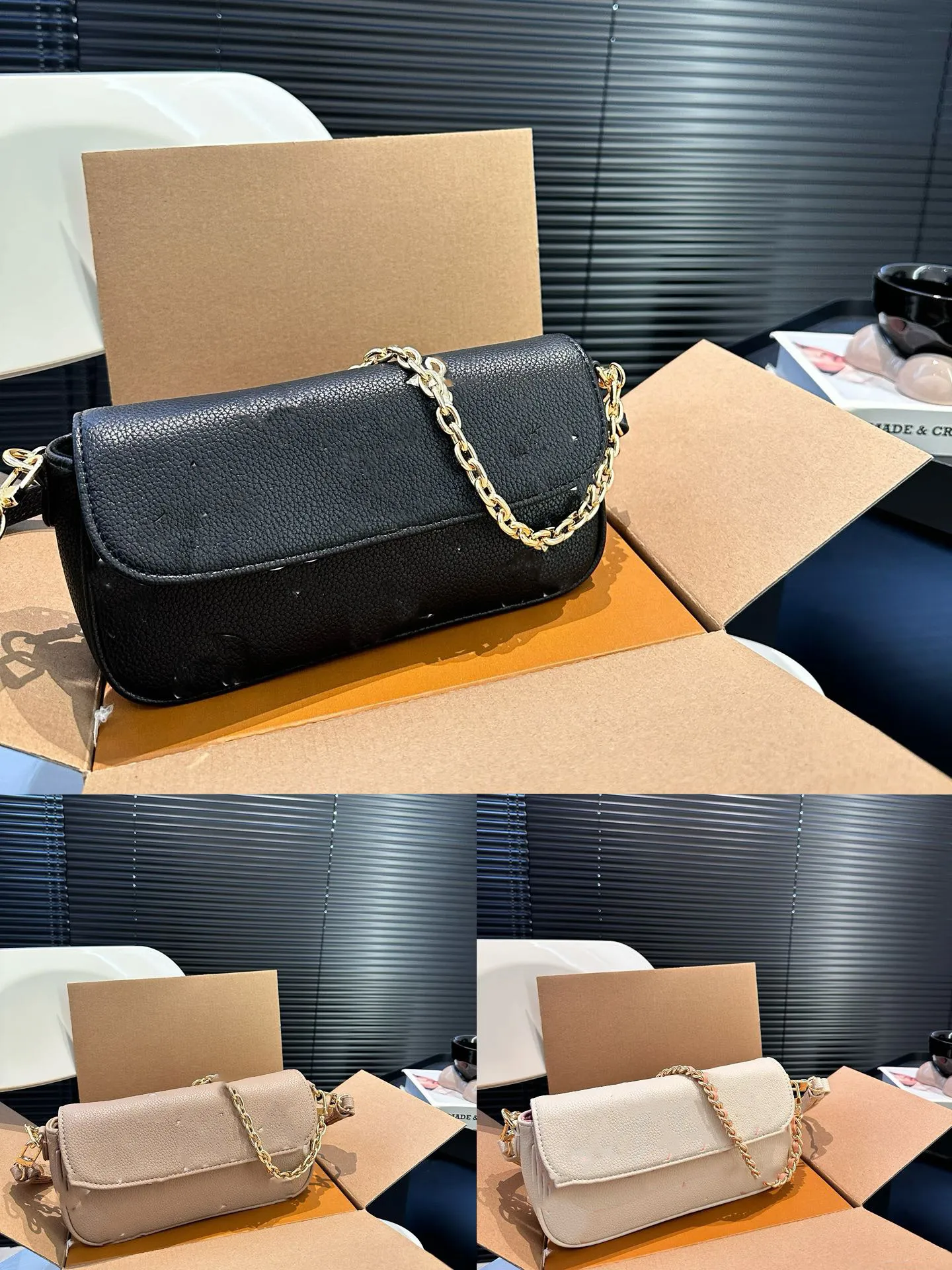 Designer Three In One Womens Small Black Handbag With Floral Checkers ...