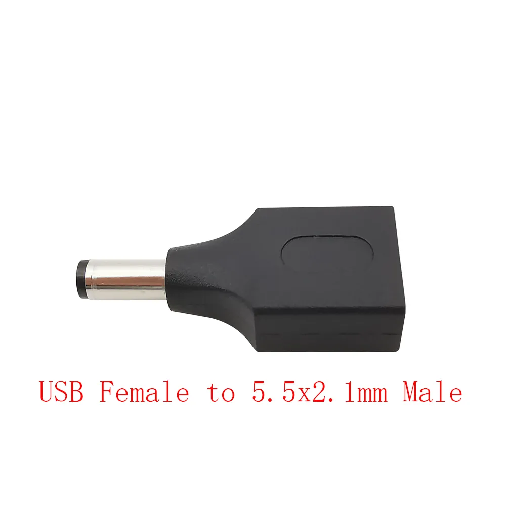 5.5mm X 2.1mm USB 2A DC Usb Socket Plug Adapter With Male Plug To ...