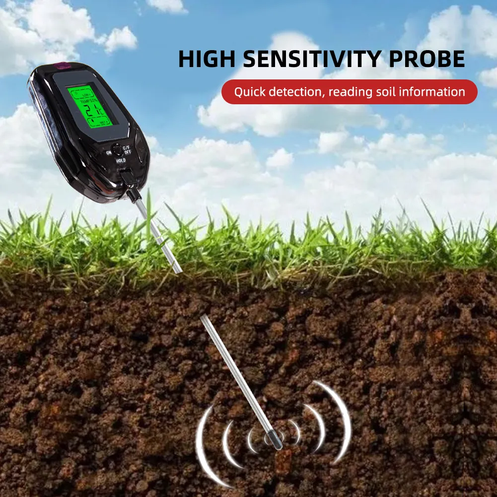 Soil PH Meter, Plant Moisture Meter - Digital Soil Tester for Sunlight ...