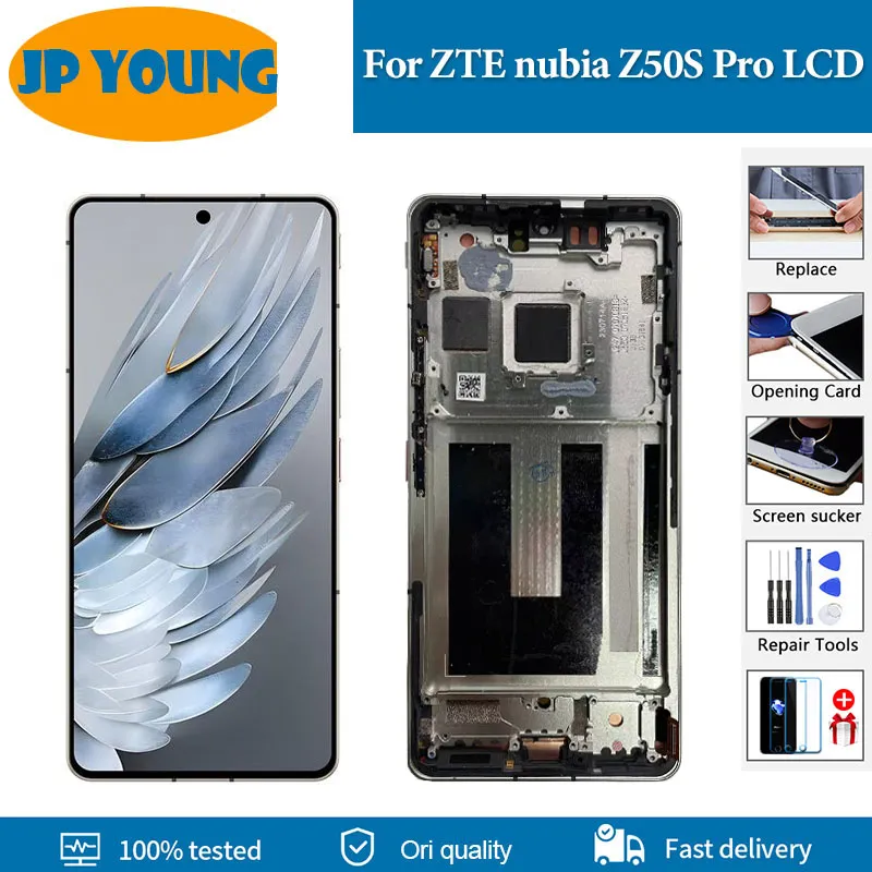 6.78AMOLED For ZTE Nubia Z50S Pro NX713J LCD Display Touch Screen Digitizer Full Assembly For ...