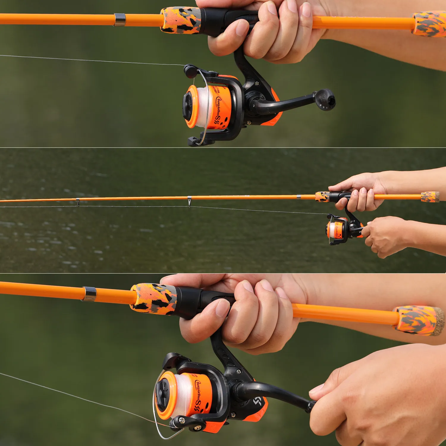 Sougayilang Kids Telescopic Fishing Rod and Spincast Reel Combo with ...