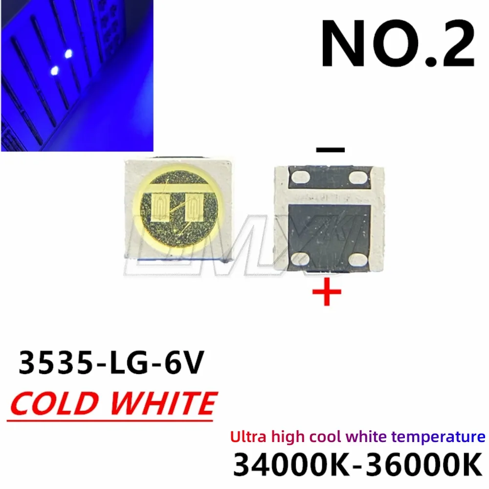 6V 3535 2W LED Backlight Beads for LG LCD TV Display - Cold White ...