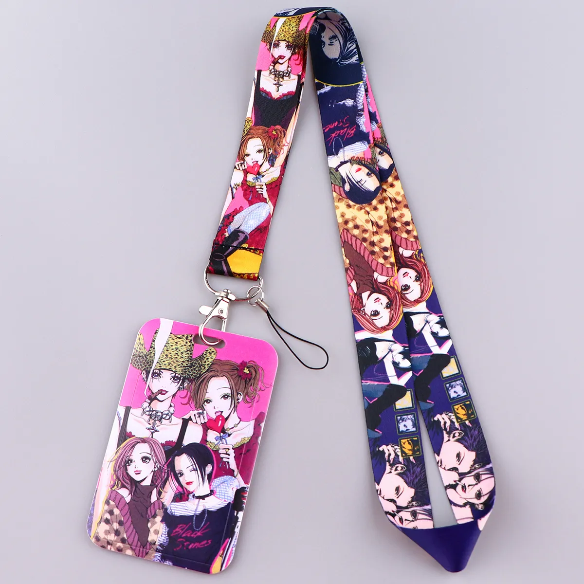 Kawaii Anime Neck Strap Keychain Badge Holder with Lanyard for Women ...