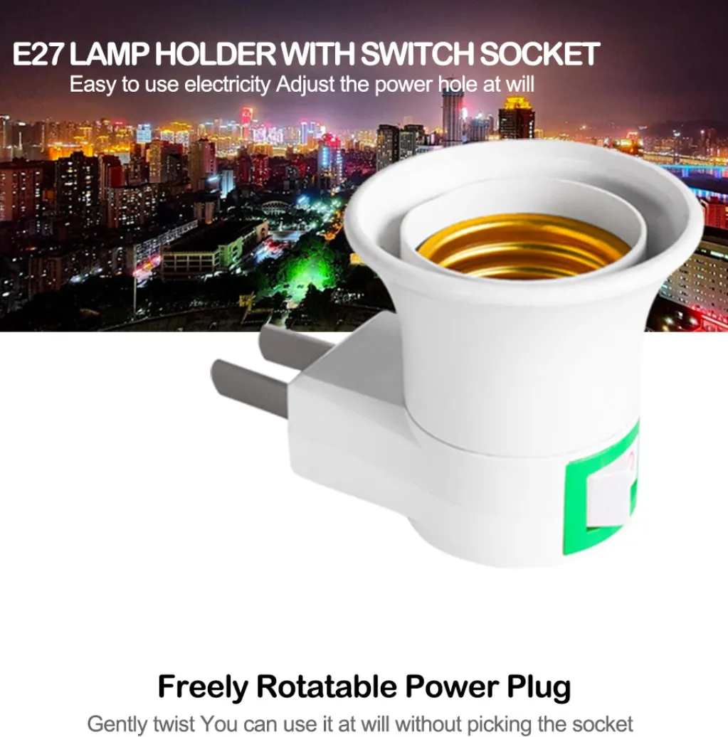 DHgate.com:2024E27 LED Light Socket Lamp Holder with EU/US Plug and On ...