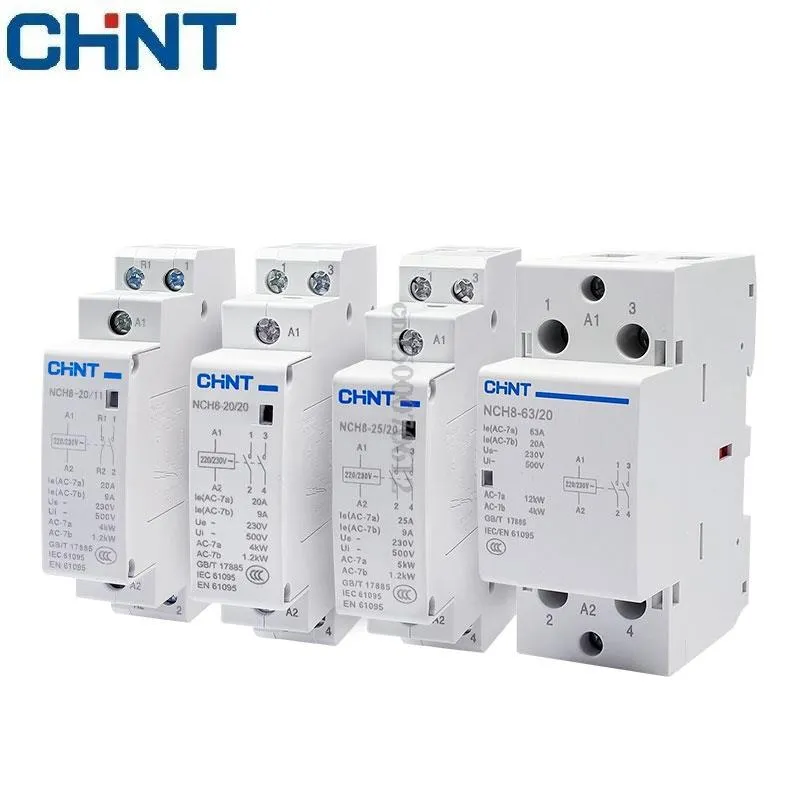 Original CHINT NCH8 Modular Mini AC Household Contactor 220V 230V 400V ...