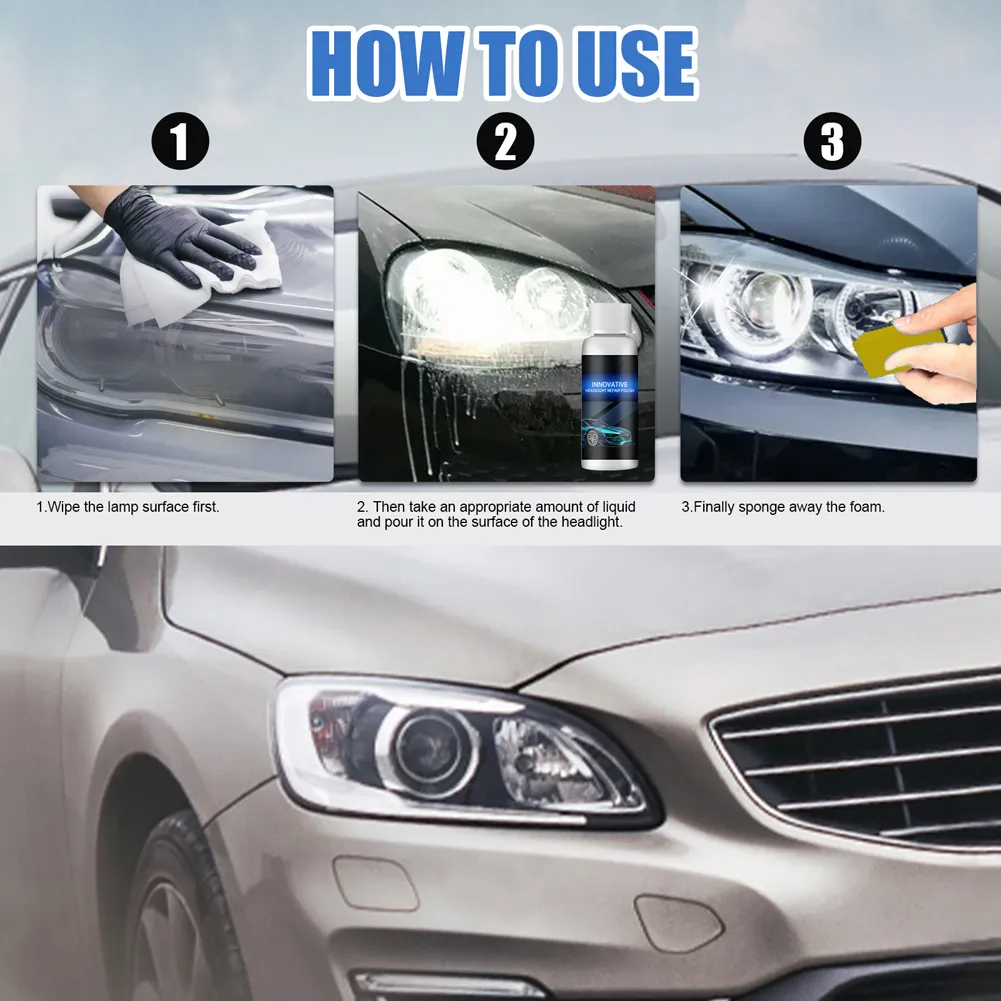 20ml Car Headlight Repair Fluid with Sponge Tool for Headlamp Polishing ...