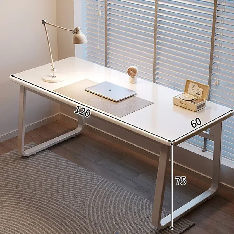 White Modern Computer Desk with 47 in Work Surface for Office and ...