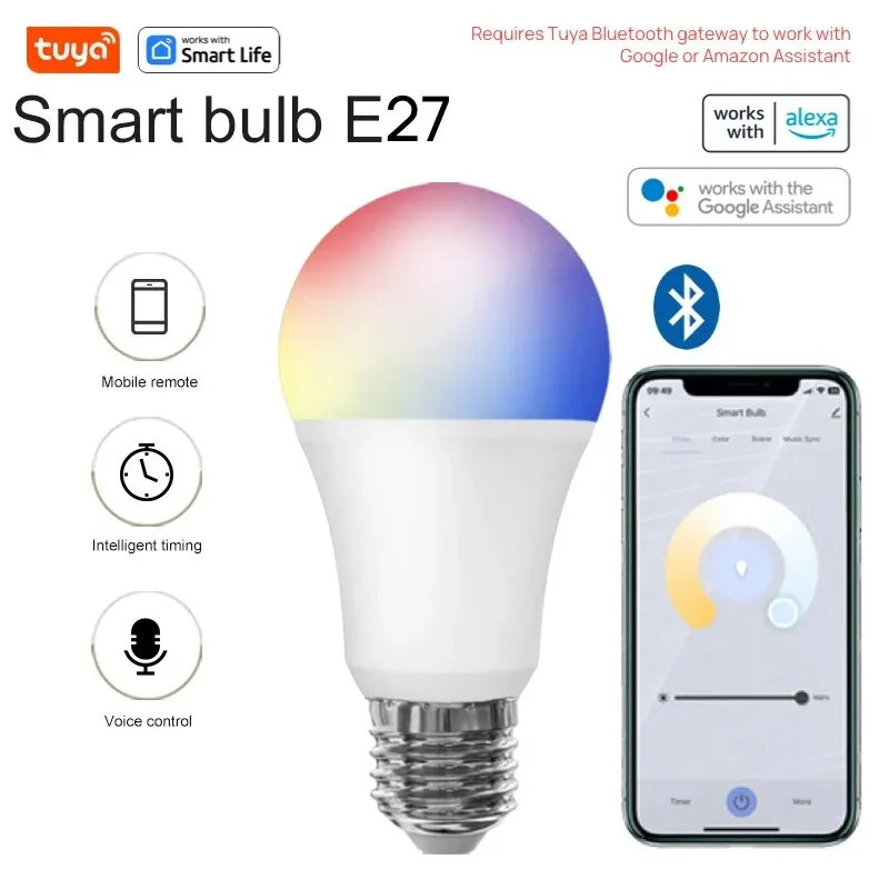 Tuya Smart Light Bulb, Dimmable RGBW LED Color Changing Bulb, App ...