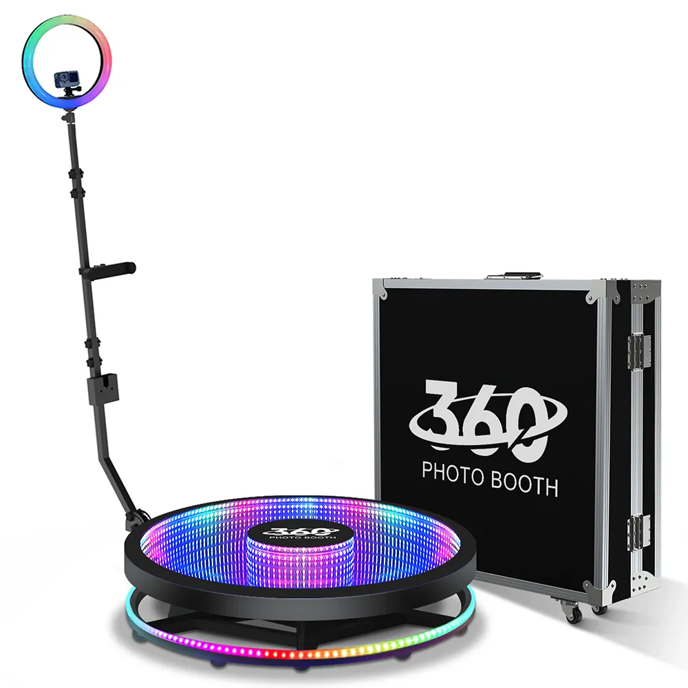 LED Glass 360 Photo Booth Automatic Spinning Camera 360 Photo Video ...