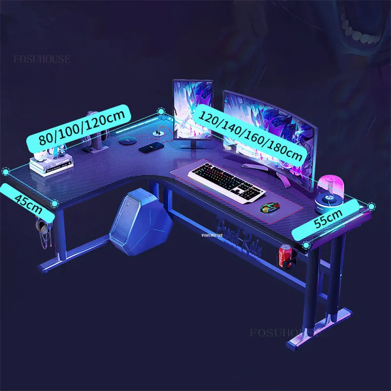 L Shaped Gaming Table Desktop Computer Desks Home Bedroom Writing ...