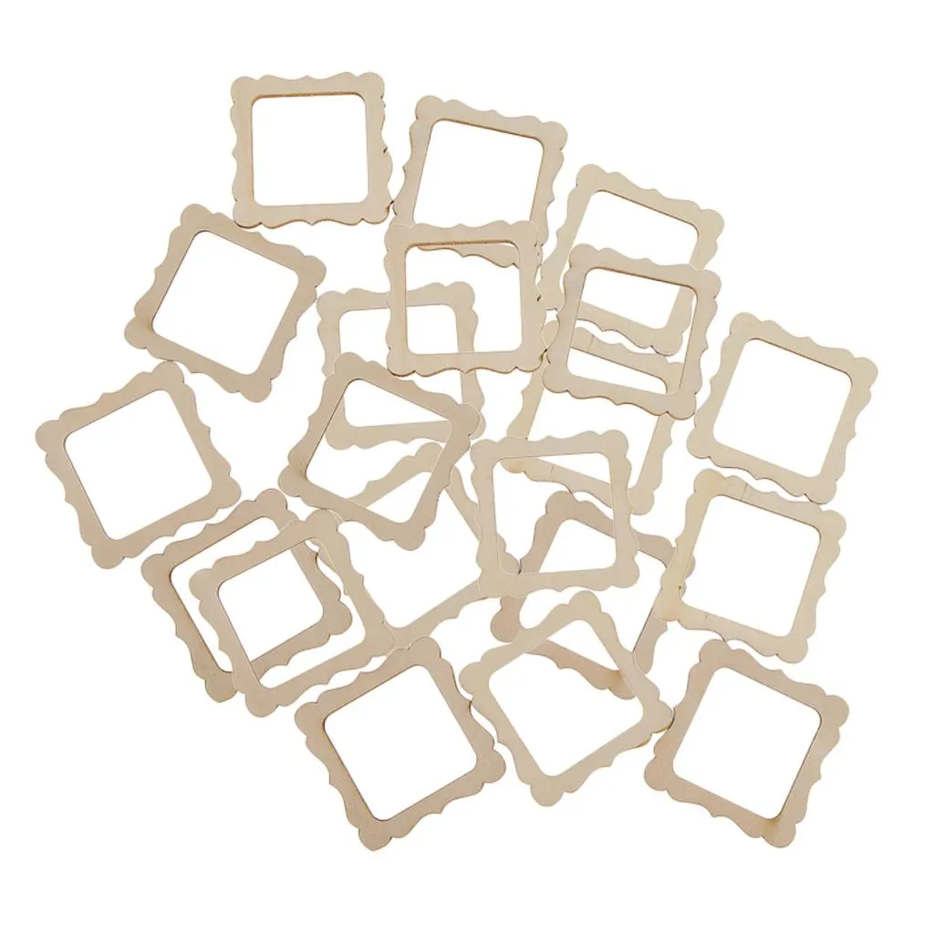 Large Wooden Photo Frames DIY Cutouts Mini Wood Frame For Scrapbooking ...