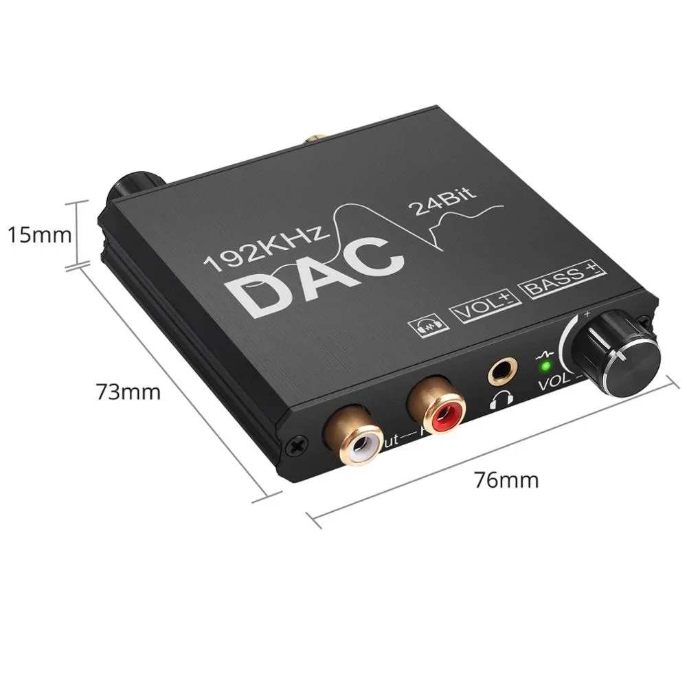 Digital Audio Out Coaxial to Analog Converter: 192KHz/24Bit DAC SPDIF ...