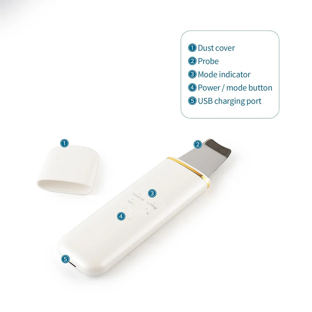 Ultrasonic Facial Skin Cleaner Peeling Machine for Deep Pore Cleansing ...