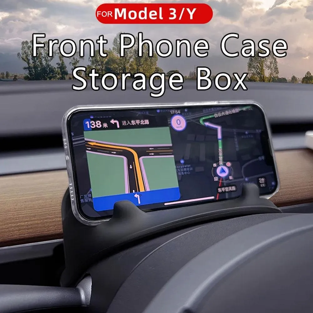 Steering Wheel Front Storage Box for Tesla Model Y 2024 Phone and ...