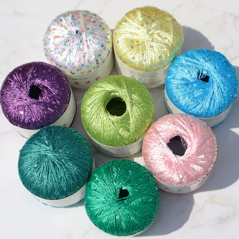DHgate.com:Shimmering Sequins Hand-Knitting Crochet Yarn for Dazzling ...