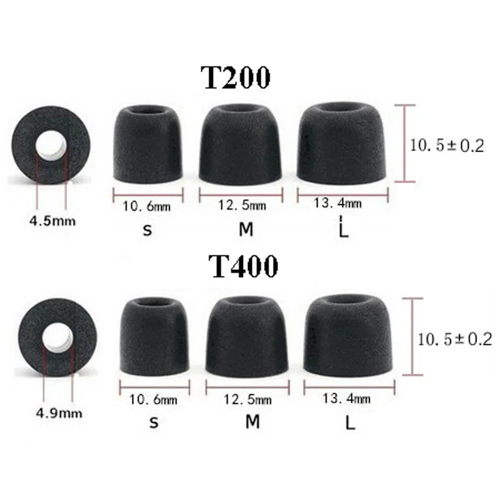 Memory Foam Earbuds Earmuffs Pair Compatible with T100 T200 T300 T400 ...