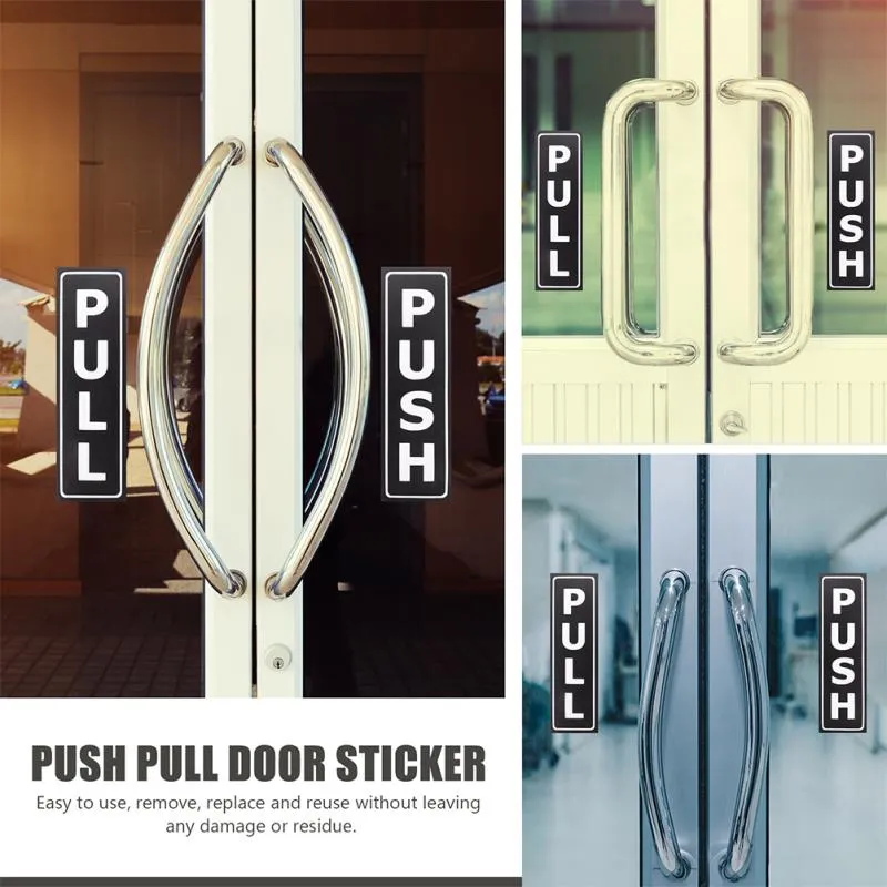 Sliding Door Logo Sticker Adhesive Vinyl Push Pull Sign Decal for ...