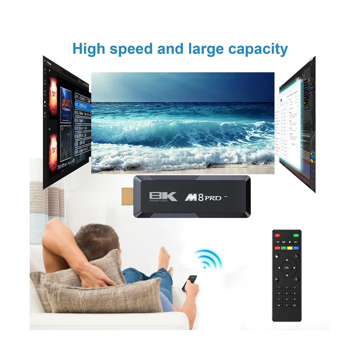 M8 PRO TV Stick 2GB RAM 16GB Storage Android 12.1 Smart TV Box ...