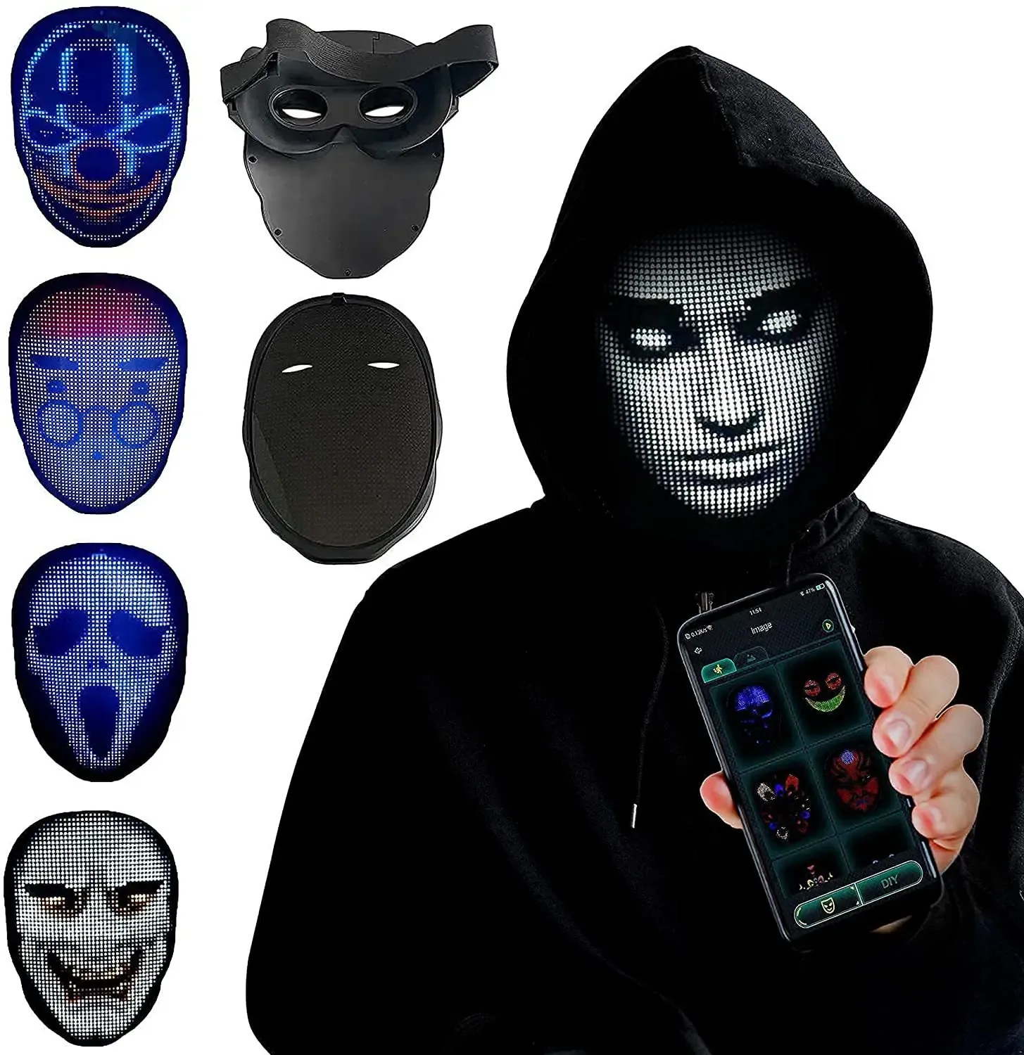 LED Cosplay Mask: Face Transforming App Controlled Programmable Light ...