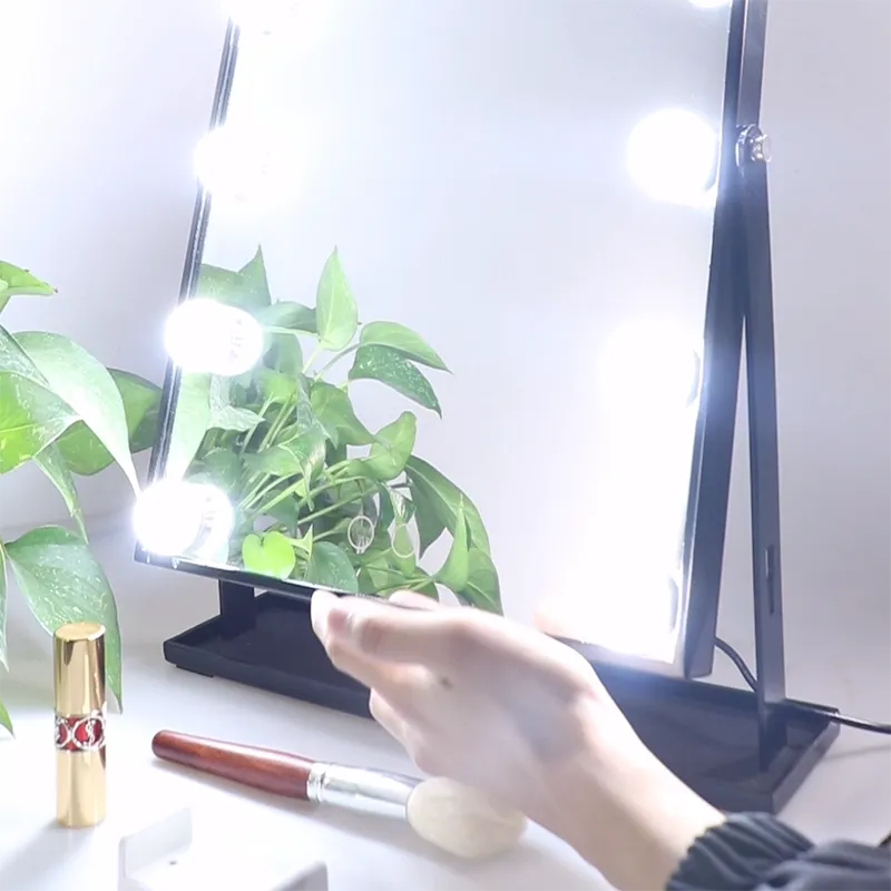 15 × 12 inch Lighted Hollywood Mirror Full Body Makeup Mirror with 15x ...