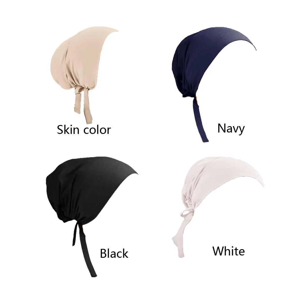 Modal Underscarf Women Muslim Inner Hijab Ninja Hat Lace Up Tie Back ...