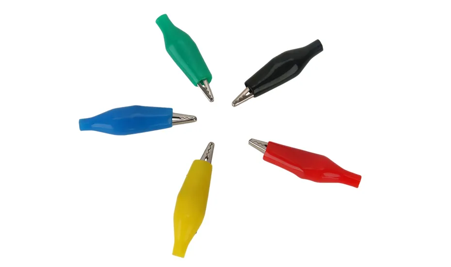 28MM Crocodile Type Clips Soft Plastic Coated Testing Probe Mini ...