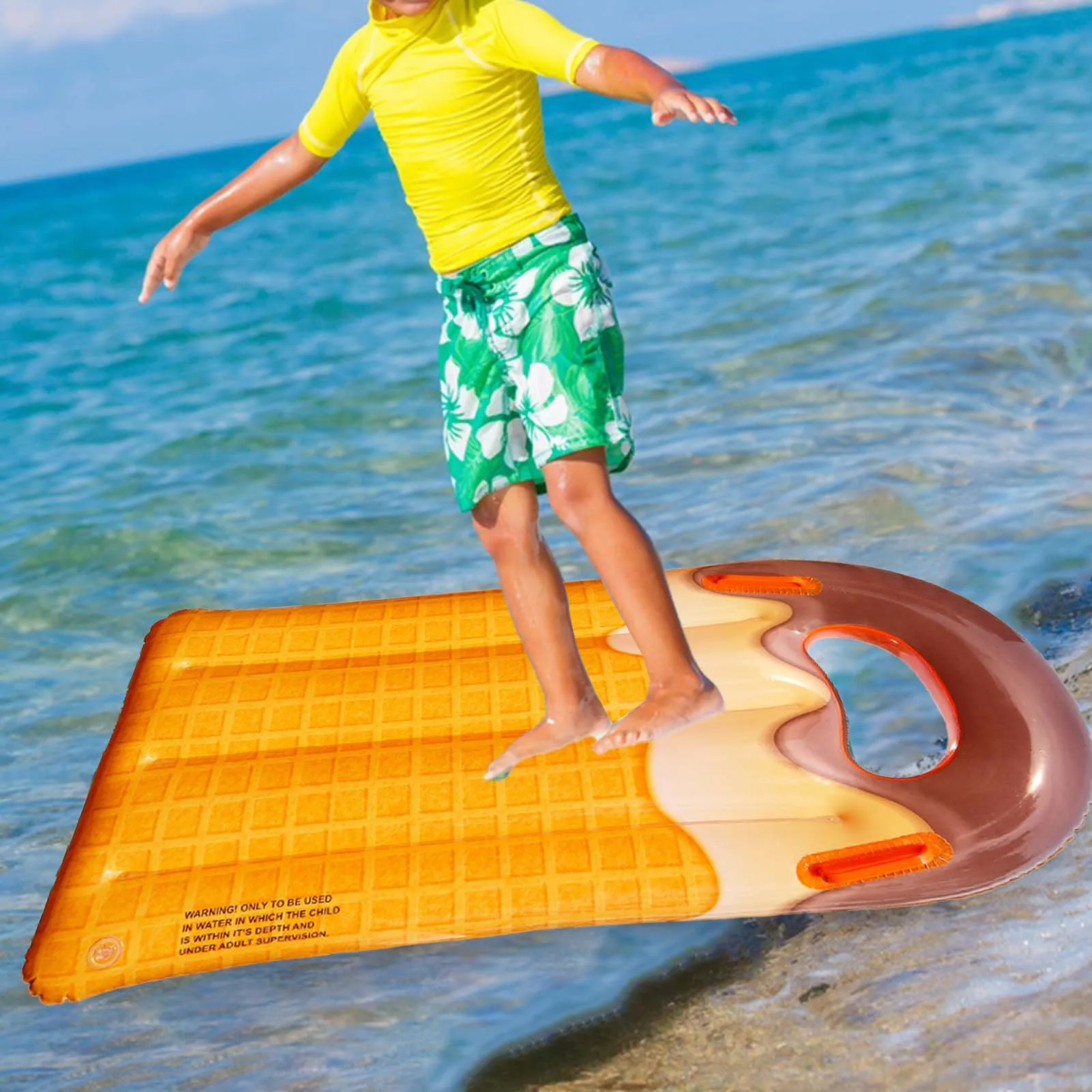 Kids Inflatable Surfboard - Safe Floating Bodyboard for Pool & Beach ...