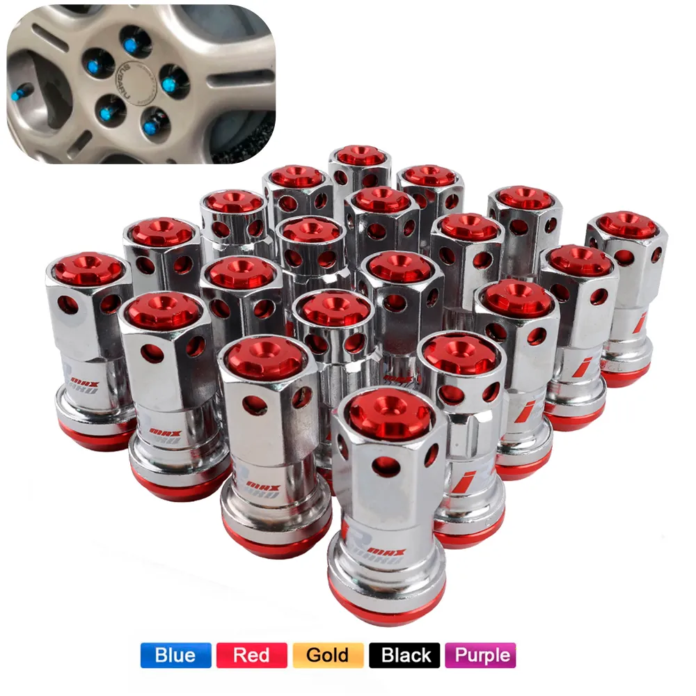 Locking Wheel Lug Nuts M12x1.5/1.25 Thread 44mm Aluminum Racing Style ...