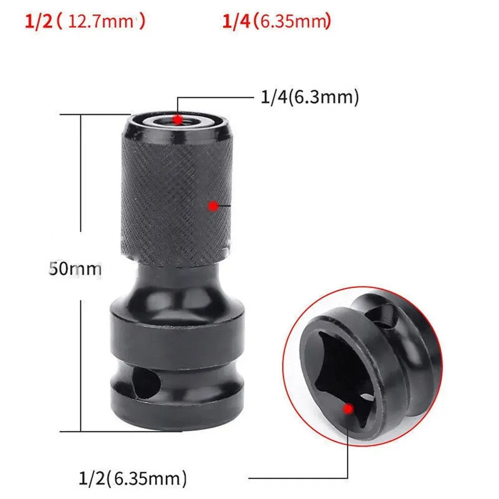 Impact Drill Bit Adapter: 1/2 Inch Square To 1/4 Inch Hex Socket ...
