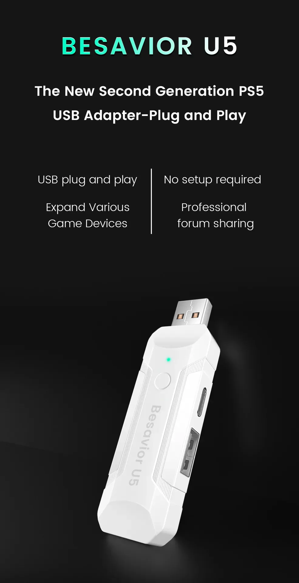 U5 Controller Adapter USB for PS5 PS4 Switch Xbox Series X Xbox One ...