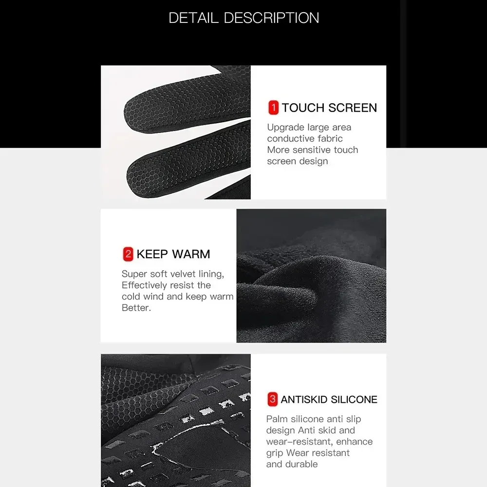 DHgate.com:Unisex Non-slip Touchscreen Waterproof Fleece Gloves for Outdoor Sports and Cycling ...