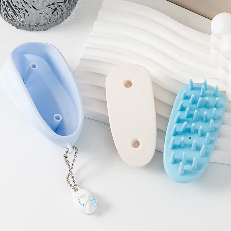 Silicone head massager Shampoo Brush - Wet & Dry Manual ScalP Care Head ...