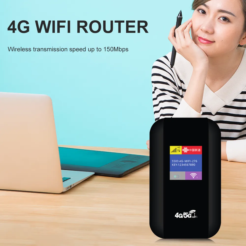 Portable 4G LTE MiFi Router: 2100mAh Pocket WiFi Modem with SIM Slot ...