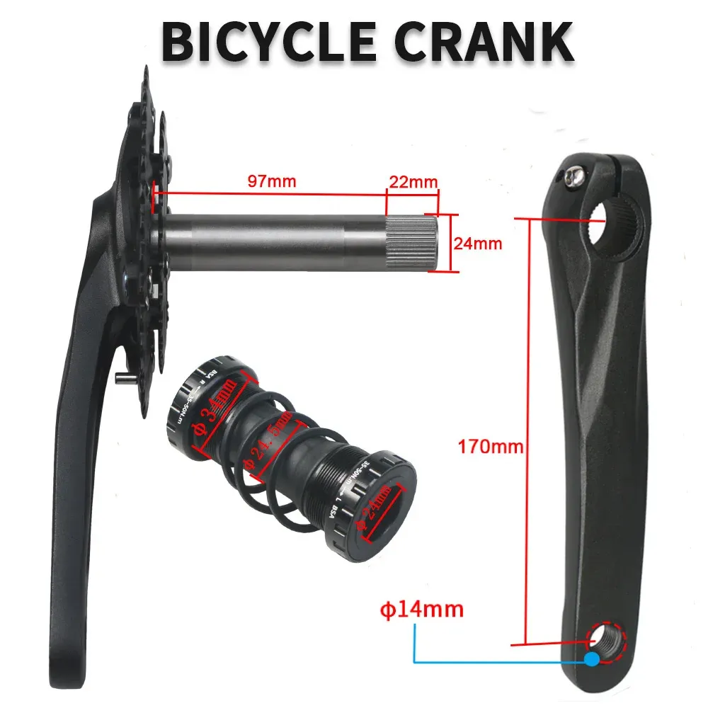 UpgradedLightweight MTB Crankset, 104/64BCD Double/Triple Bicycle ...