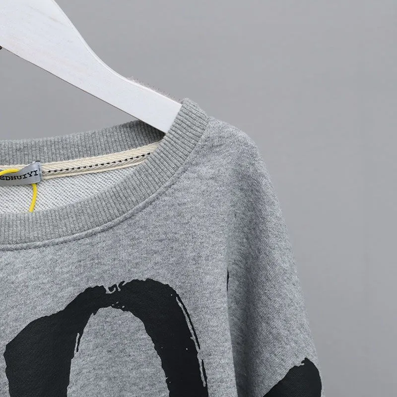 Oversized O-neck Patchwork Pullover Long Sleeve Sweatshirts for Women ...