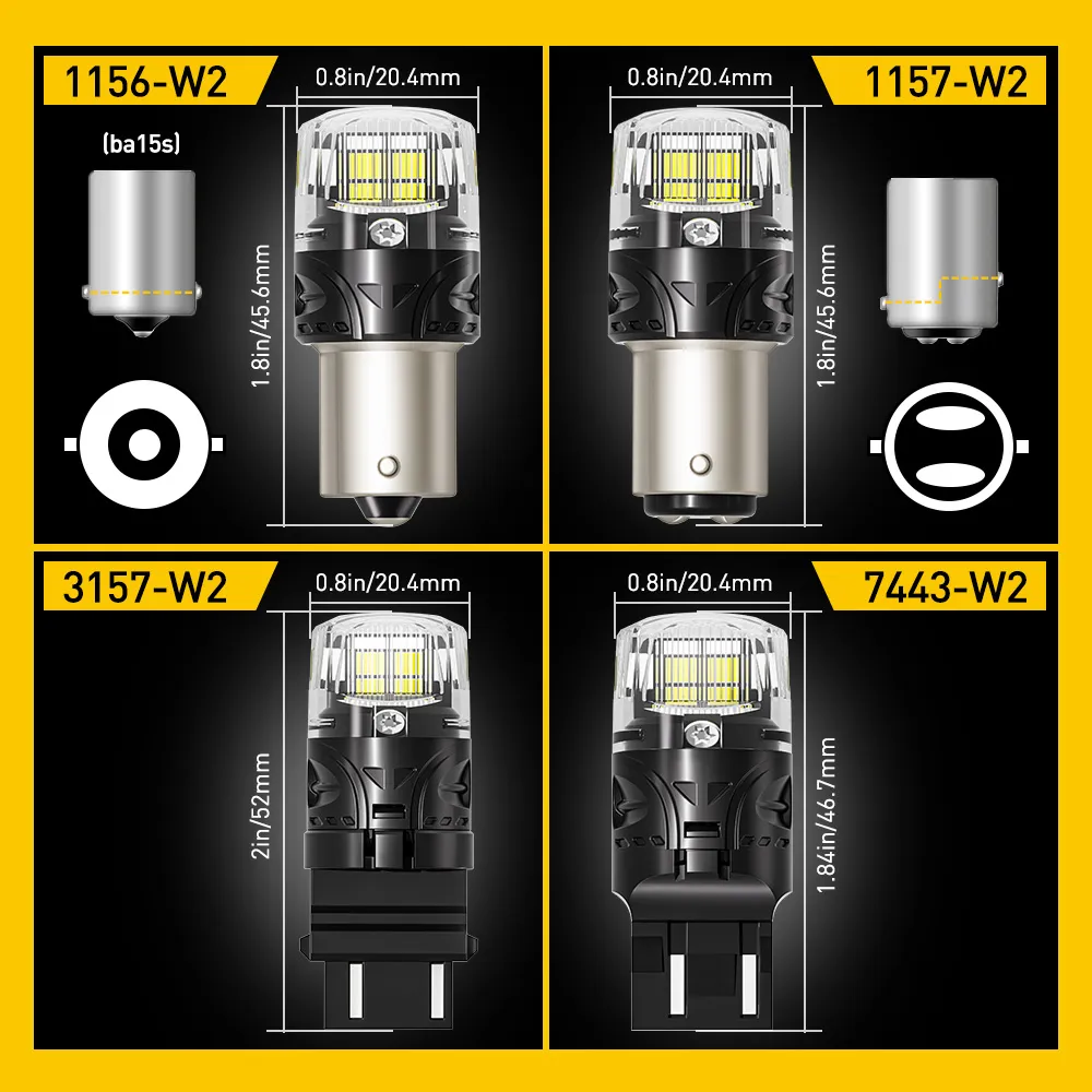 Canbus W21/5W LED Bulb W21W T20 7443 7440 P21W P21/5W Reverse DRL Lamp ...