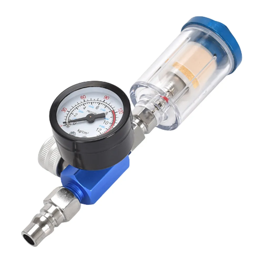 Spray Gun Air Pressure Regulator, Mini Inline Air Filter Separator w/ 3 ...