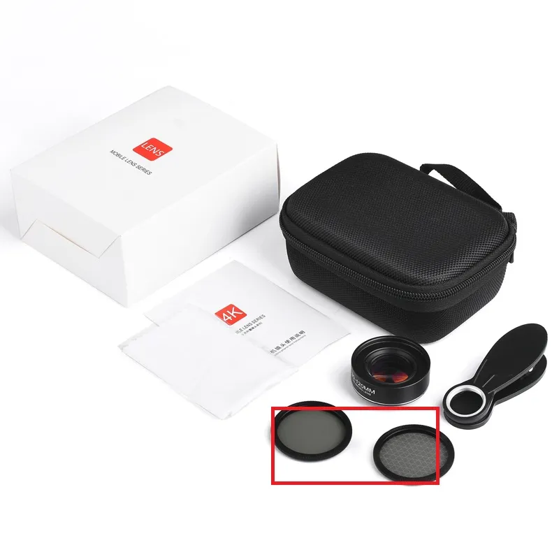 4K HD 30-120mm Adjustable Macro Cell Phone Lens with 100mm CPL Star ...