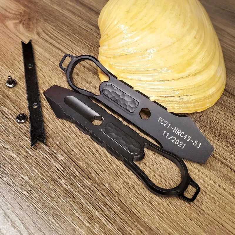 2024 TC21 Titanium Alloy Pry Bar, EDC Multifunctional Hex Bit Crowbar w ...