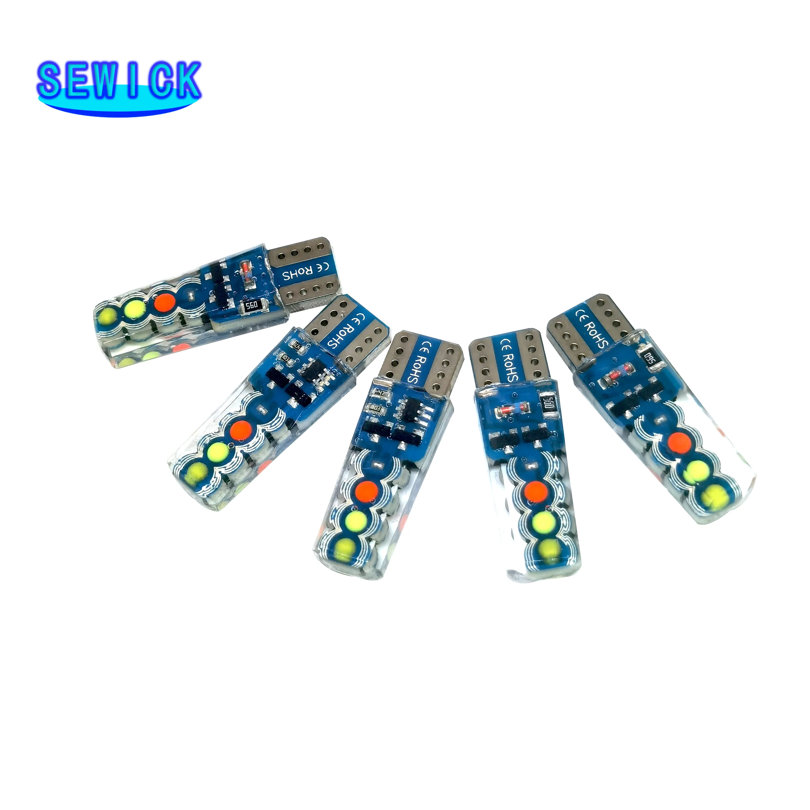 DHgate.com:100-Pack RGB 194 T10 COB LED Bulbs, Multicolor Strobe ...